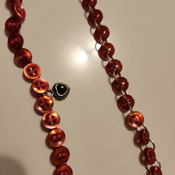 home-made | Jewelry | Red And Black Heart And Button Choker Necklace ...
